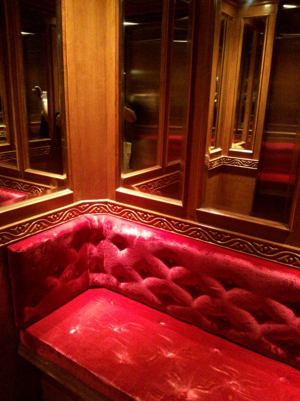 Travel Shot: The elevator with the pink seat – My Favourite Things